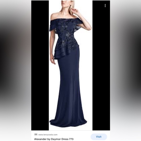Alexander By Daymor | Dresses | Mother Of The Bride Navy Blue Dress ...